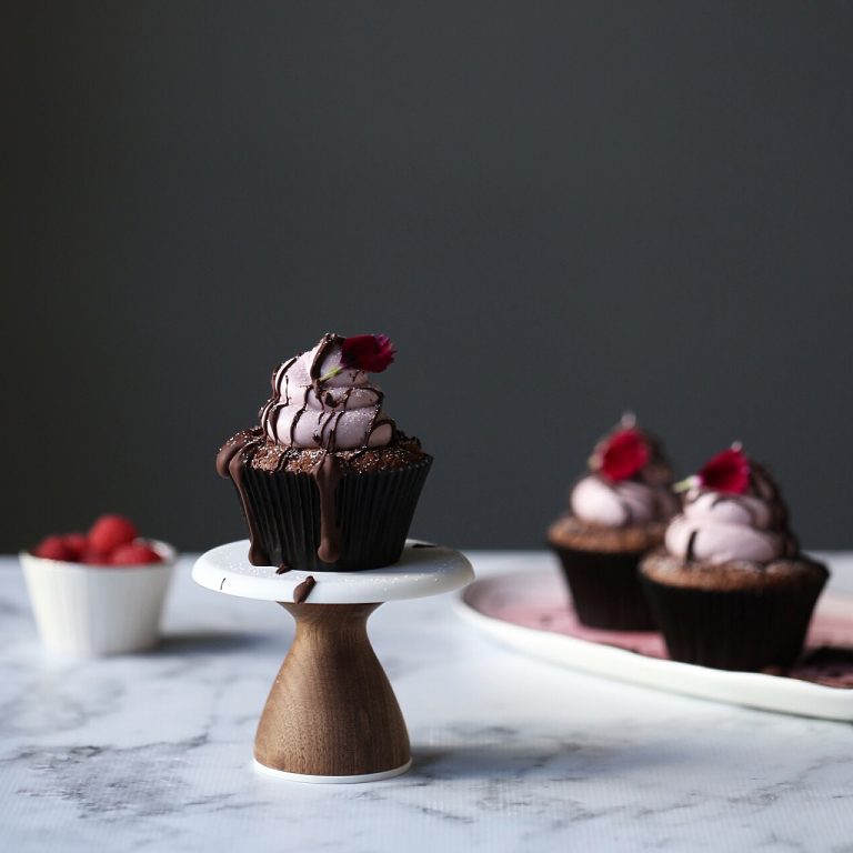Chocolate Raspberry Cupcakes - The Polka Dotter