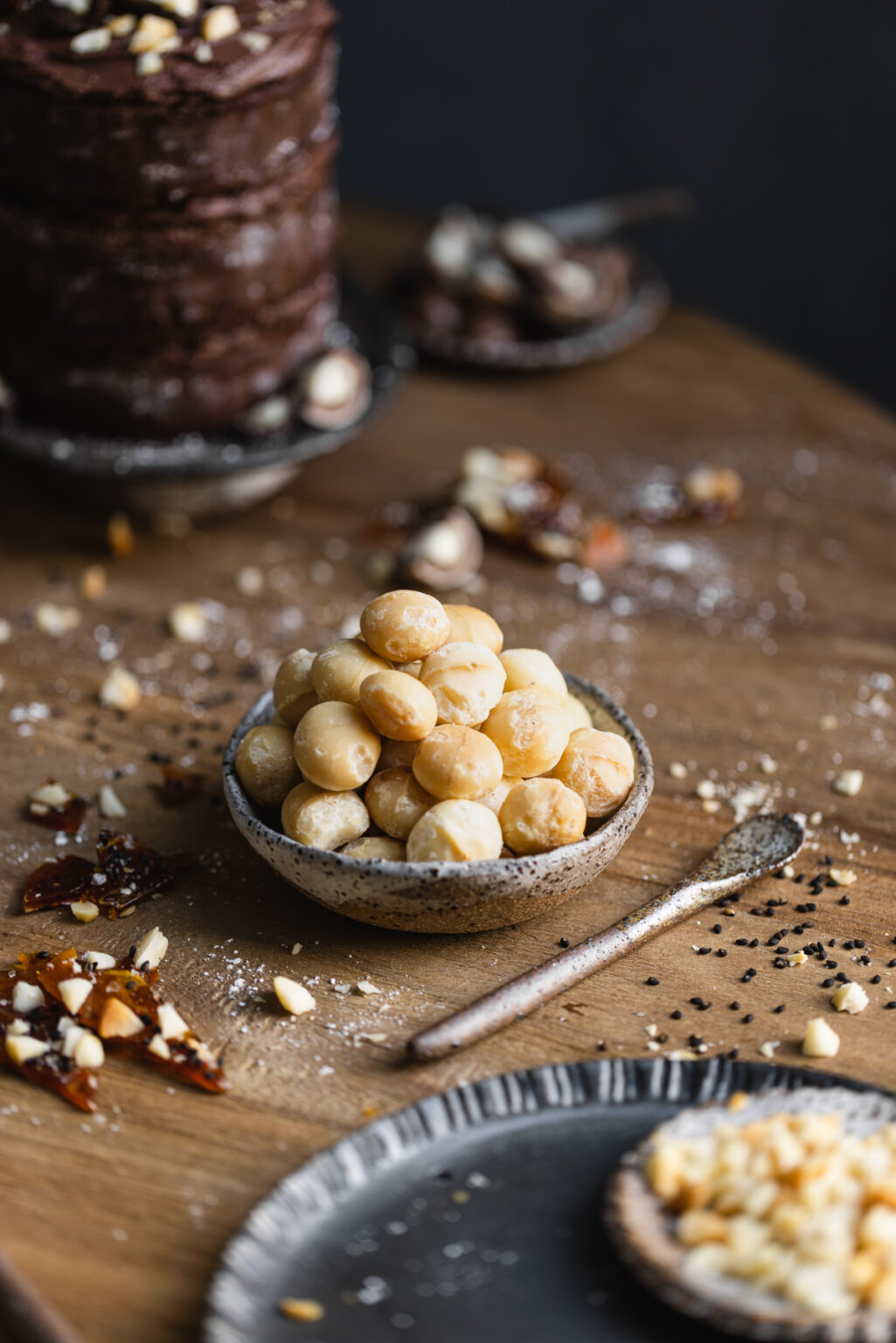 Chocolate Macadamia & Black Sesame Cake - The Polka Dotter
